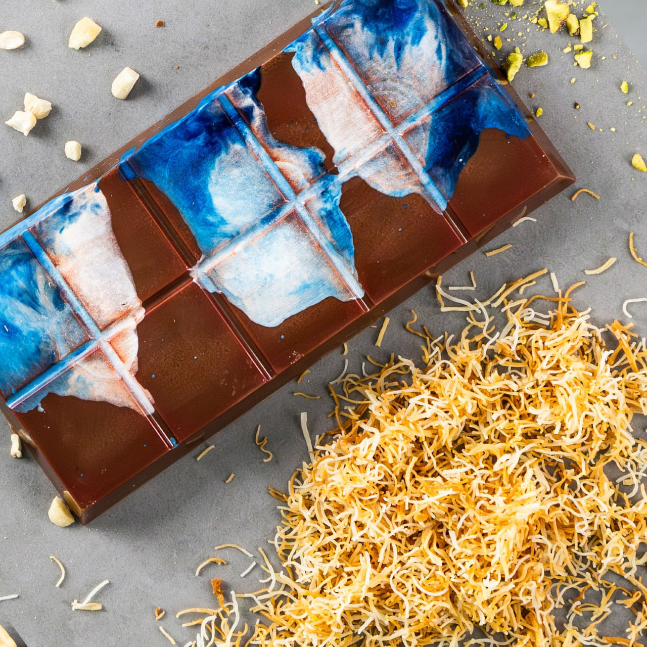 World of chocolate luxury featuring viral Dubai chocolate style blocks ...